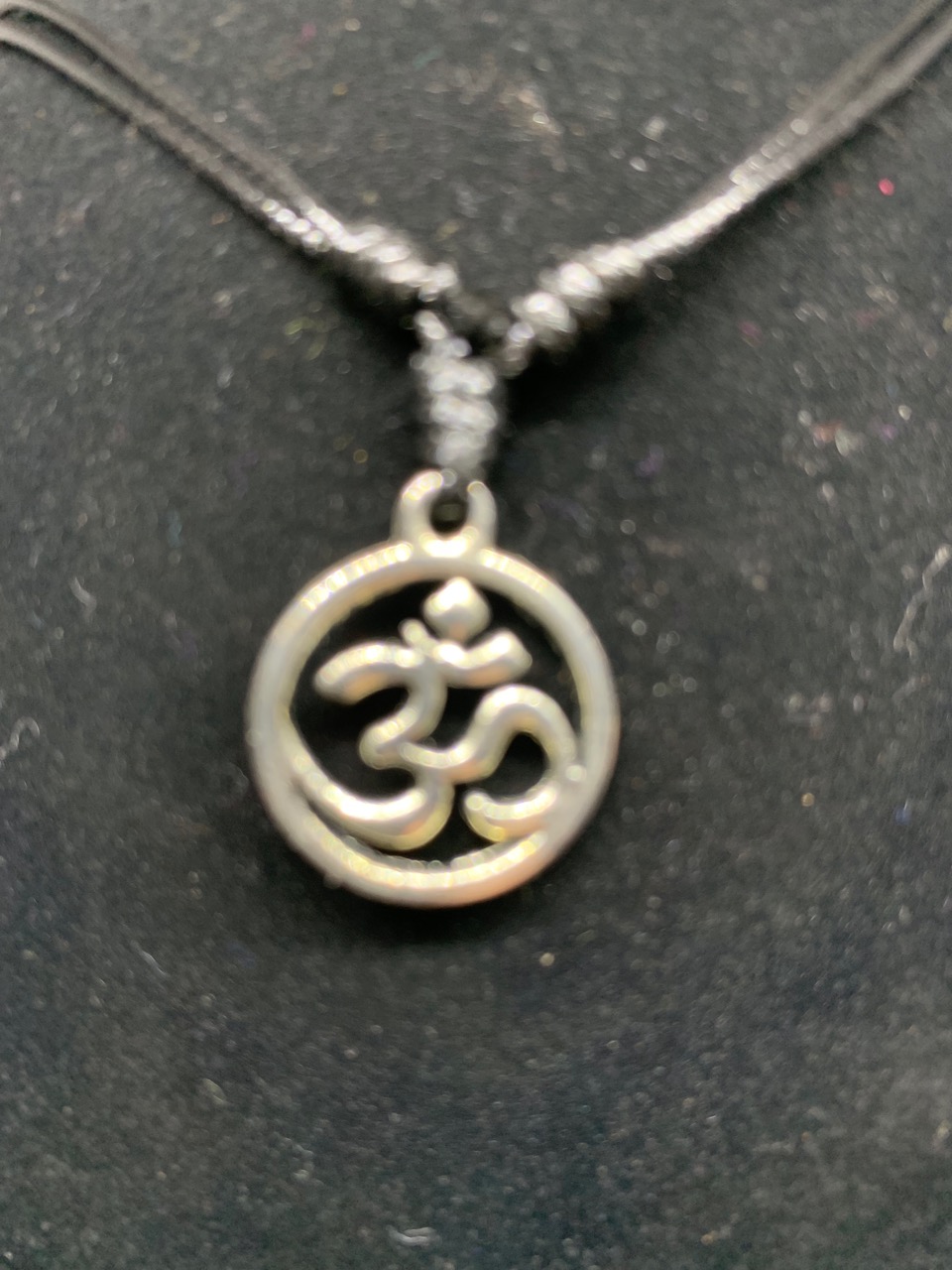 Necklace OM White Metal Utopian Bazaar Necklace OM White Metal Utopian Bazaar